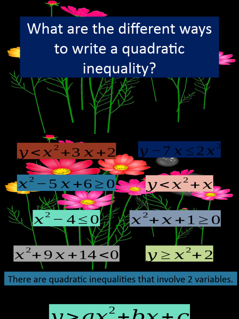 Writing Quadratic Inequalities Guide | PDF