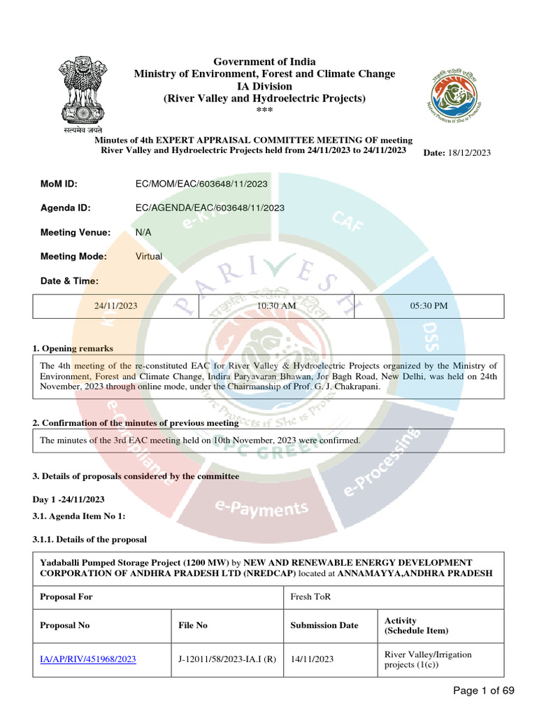 PFR Report | PDF | Environmental Impact Assessment | Reservoir