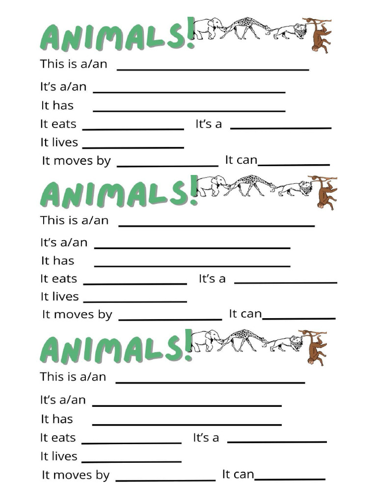 Animal Description Template | PDF