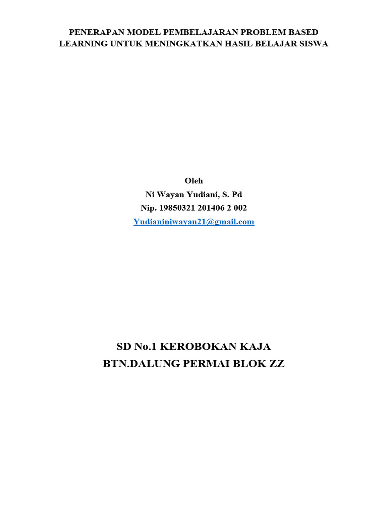 PBL Matematika | PDF | Karier & Perkembangan