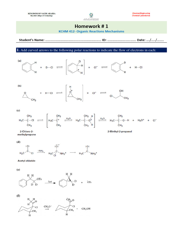 Organic Reaction Mechanisms Guide | PDF | Science & Mathematics