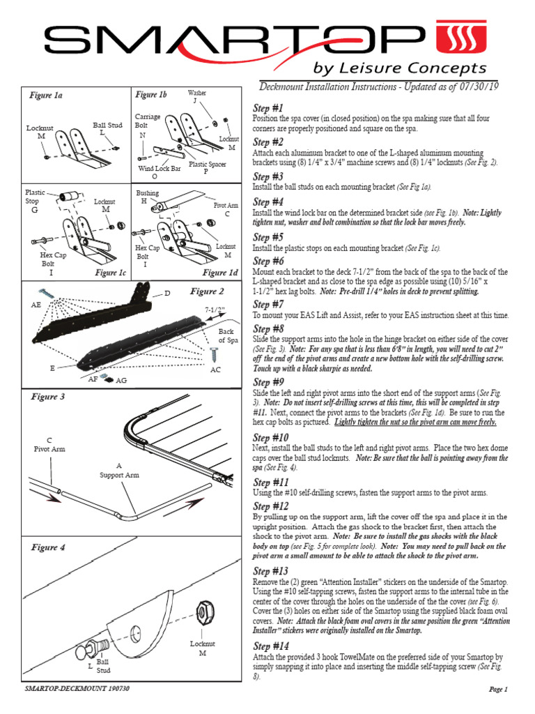 Smartop Upright Deckmount Installation Instructions 7-30-19 | PDF