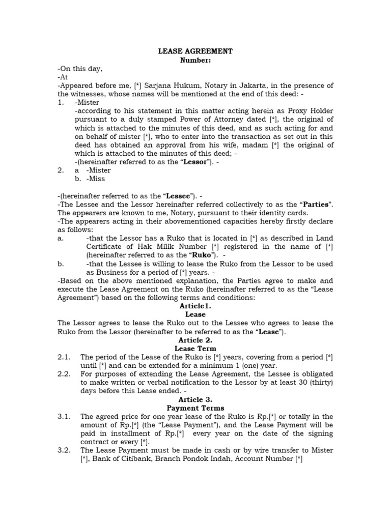 LEASE AGREEMENT | PDF | Lease | Private Law