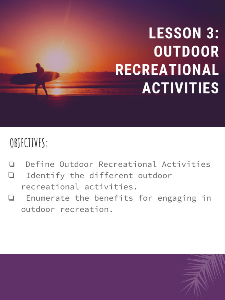 Outdoor Recreation Activities & Benefits | PDF | Outdoor Recreation ...