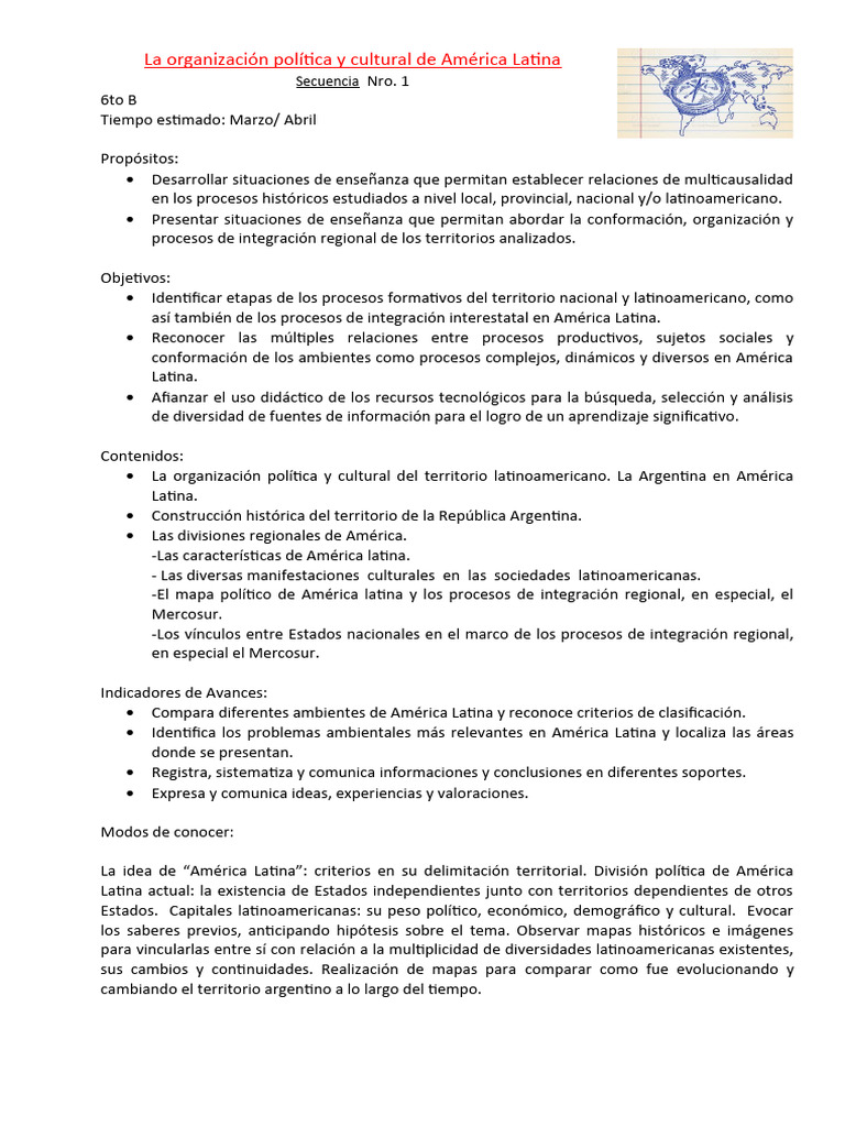 Organización Política y Cultural de América Latina | PDF | America ...