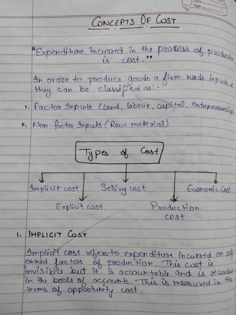 Concept of Cost | PDF