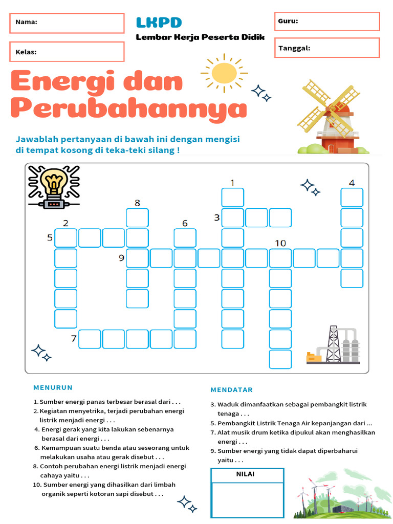 LKPD Energi dan Perubahannya Kelas 4 | PDF