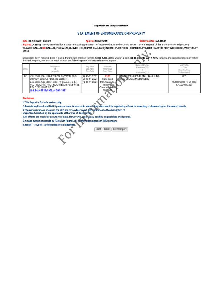 Encumbrance Form | PDF | Property Law | Natural Resources Law
