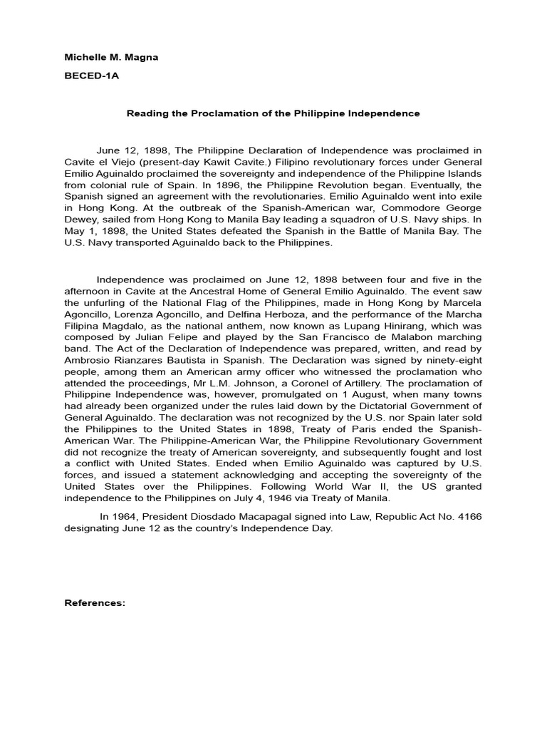 Philippine Independence Unveiled | PDF | History