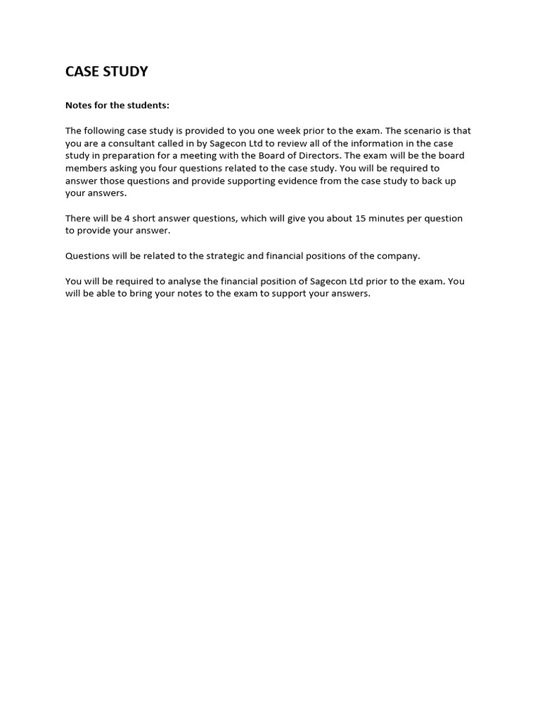 Deakin - Finance - Course 2 Exam - Case Study | PDF