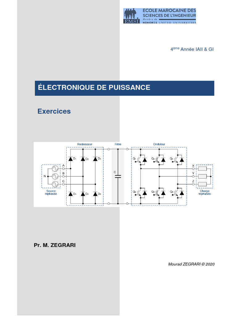 LECTRONIQUE DE PUISSANCE - Exercices | PDF | Redresseur | Onduleur