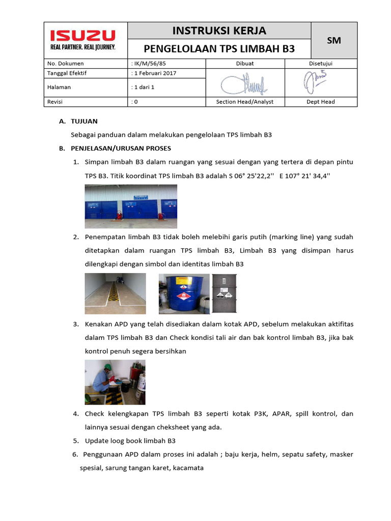 IK Pengelolaan TPS Limbah B3 | PDF