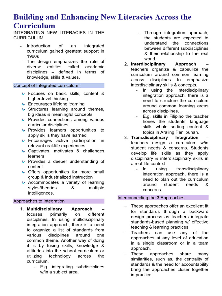 Module 4 Notes | PDF | Curriculum | Project Based Learning