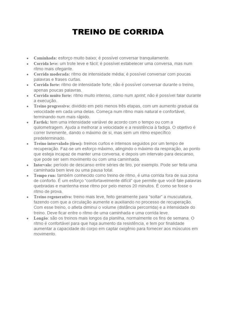 Treino de Corrida | PDF
