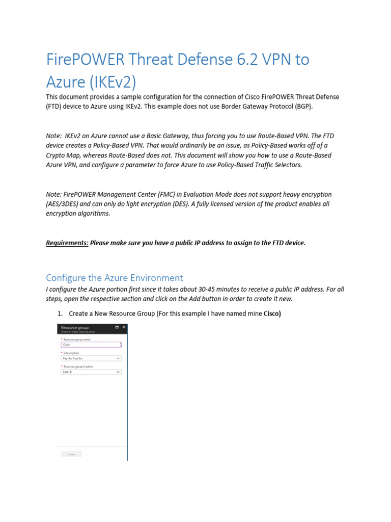 VPN To Azure From FTD-1 | PDF | Computer Network | Virtual Private Network