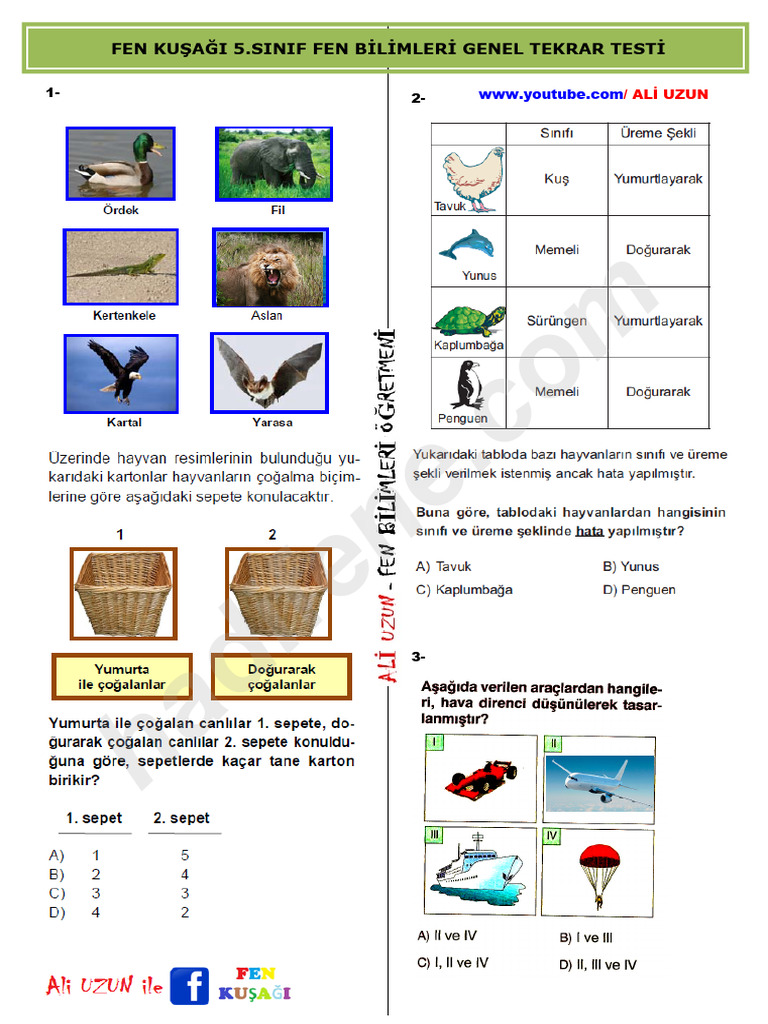 Siniflar Tati̇l Ödevi̇ | PDF