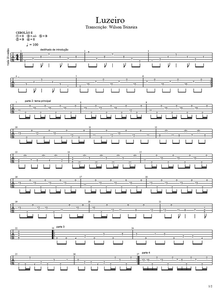 LUZEIRO TABLATURA | PDF