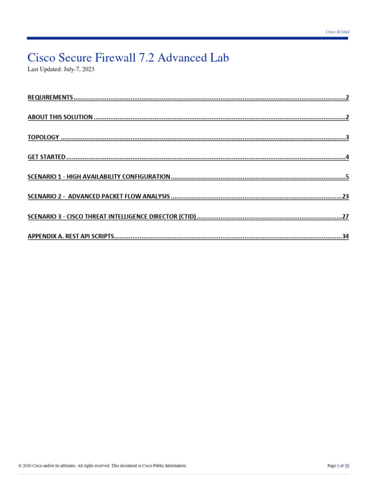 Secure Firewall Lab-Advanced 7.2-1 | PDF | I Cloud | File Transfer Protocol