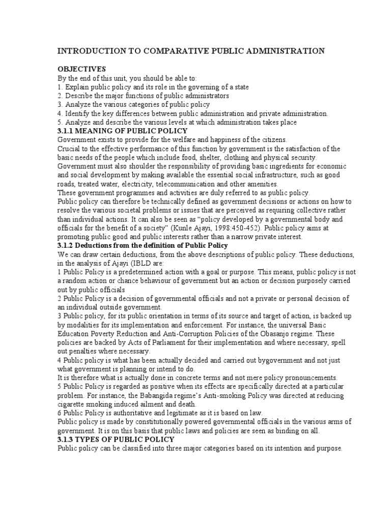 Introduction To Comparative Public Administration | PDF | Public ...