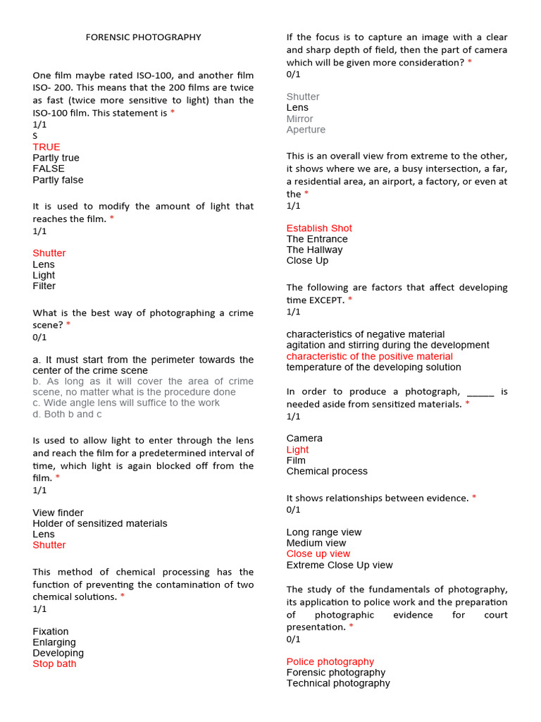 Forensic Photography | PDF | Camera | Exposure (Photography)