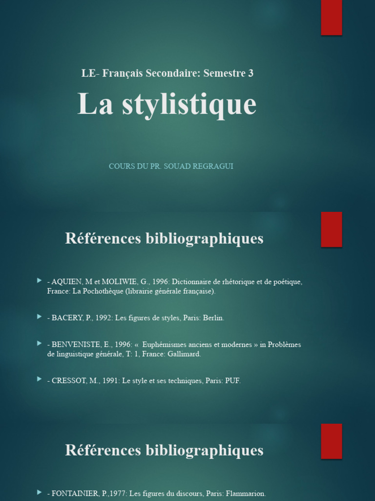 La Stylistique | PDF | Clause | Rhétorique