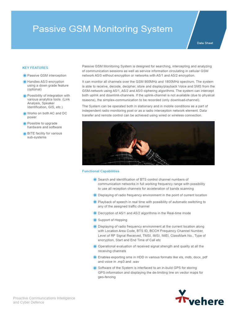 Passive GSM Monitoring System Datasheet | PDF