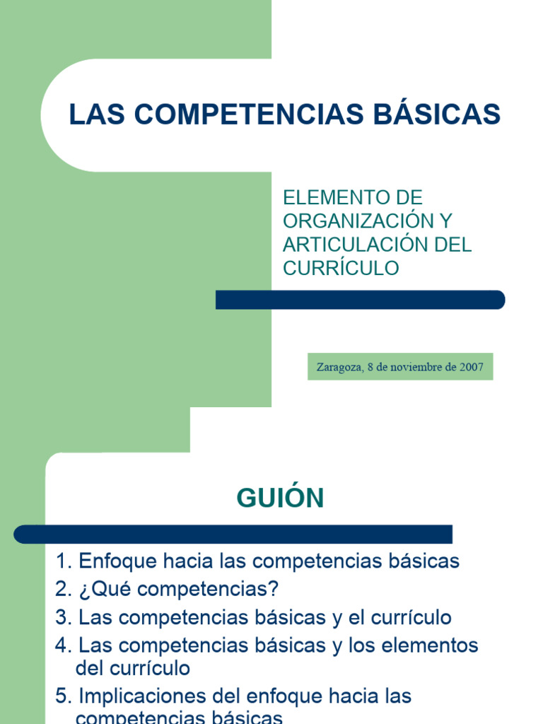 Las Competencias Basicas Como Elemento Organizador | PDF