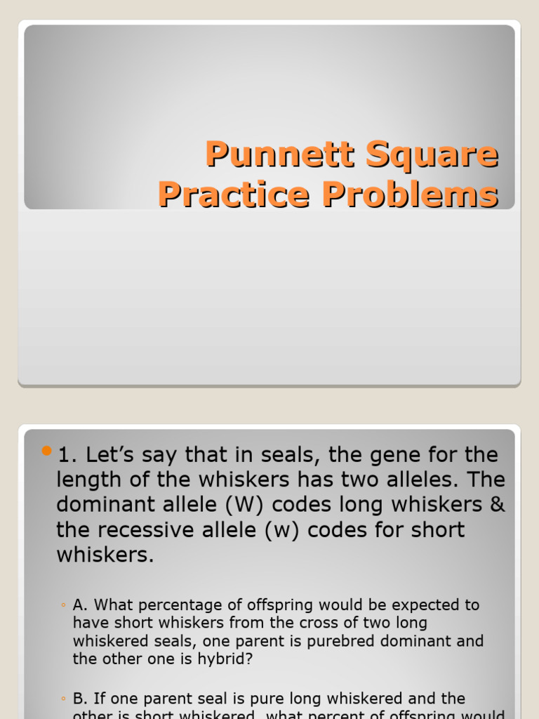 Punnett Square Practice Problems | PDF | Genotype | Dominance (Genetics)