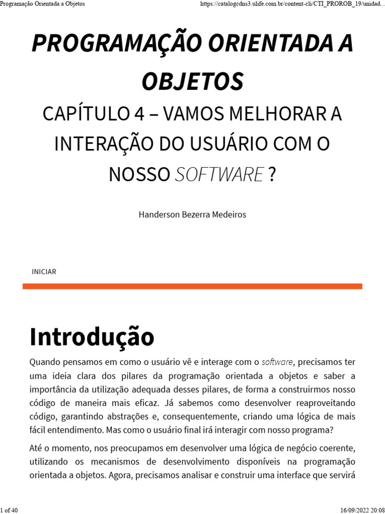 Programação Orientada A Objetos 4 Pdf Classe Programação De Computadores Java Linguagem