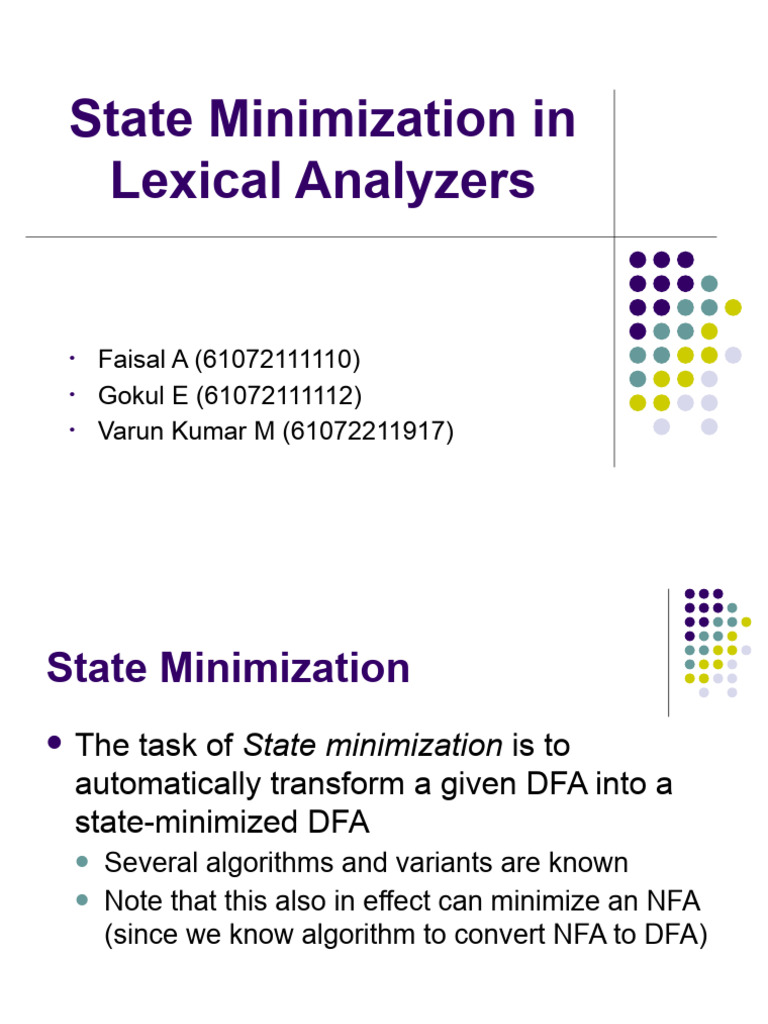 State Minimisation Pdf