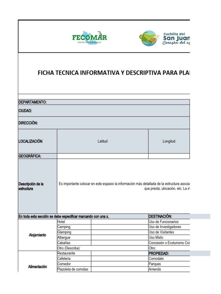 3 Ficha para La Caracterizacion Planta Turistica | PDF