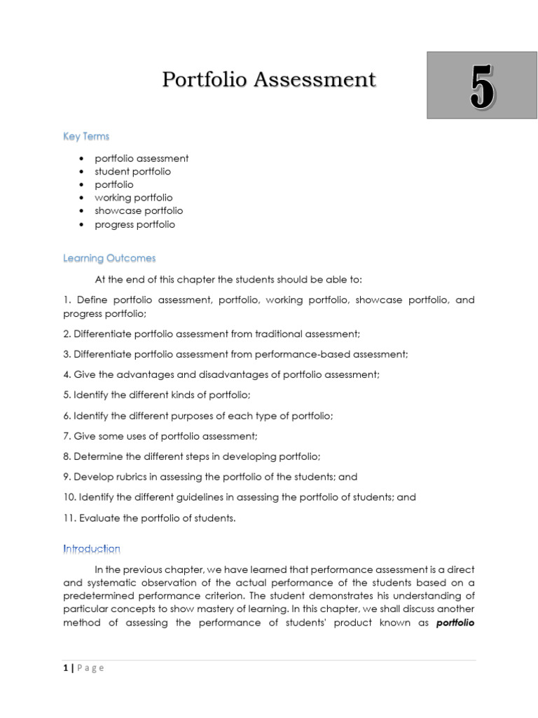 Lesson 5 Portfolio Assessment | Download Free PDF | Educational Assessment | Teachers
