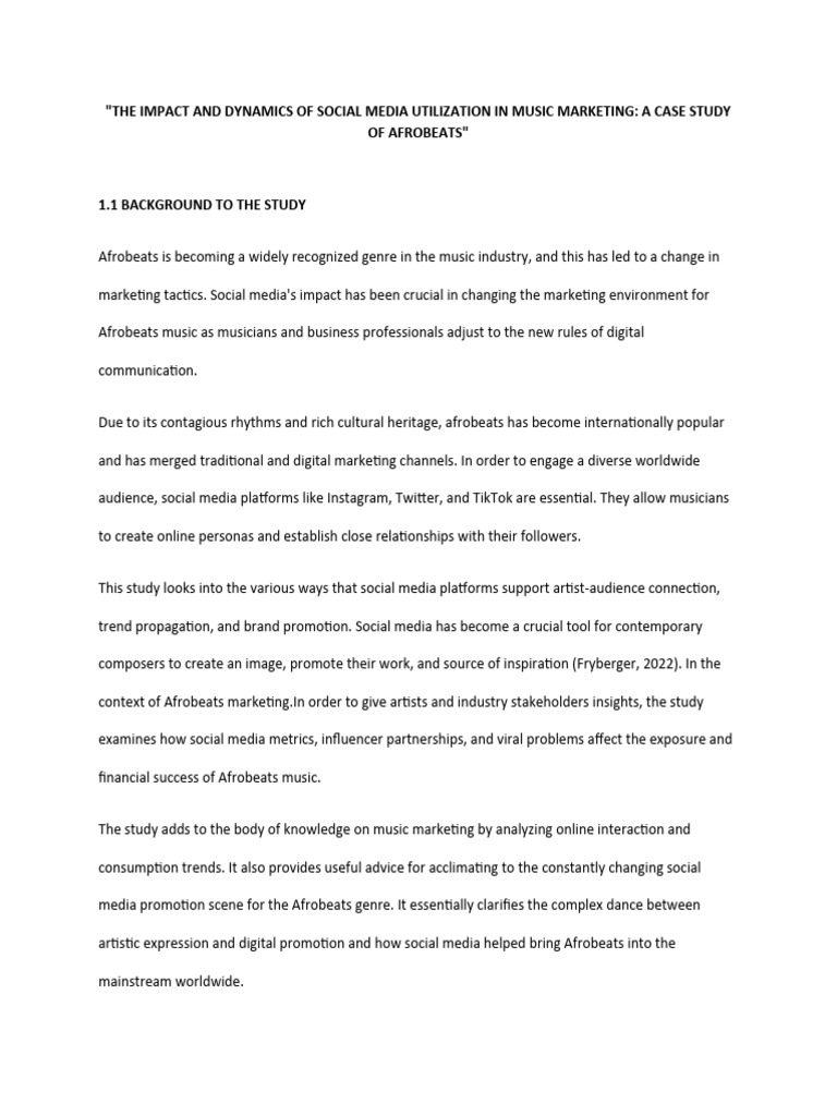 Social Media Impact On Afrobeat Music | PDF | Social Media | Popular ...