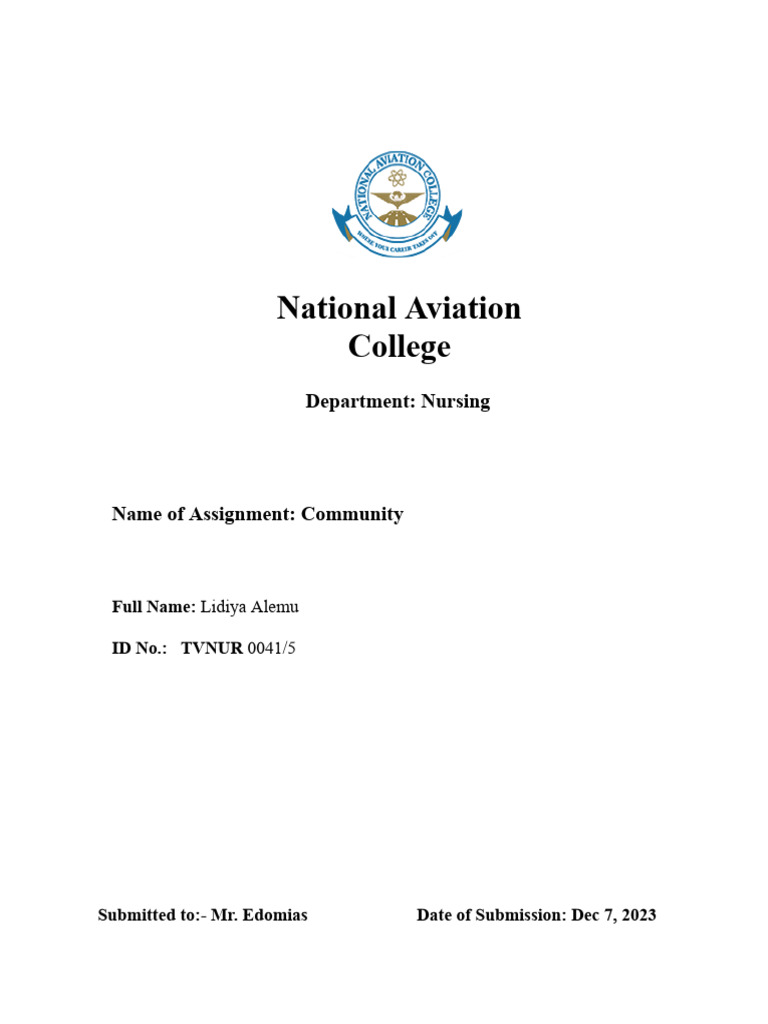 Community Assignment -1 | PDF | Health Care | Public Health