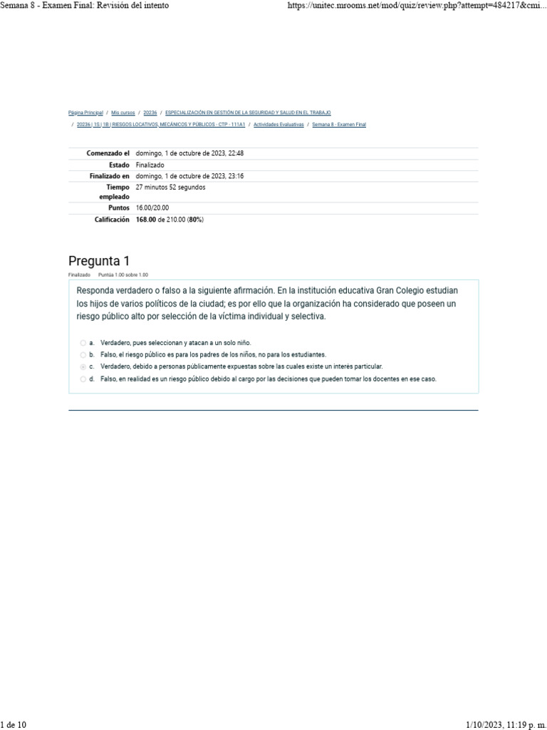 Semana 8 - Examen Final Locativos J 1 | PDF