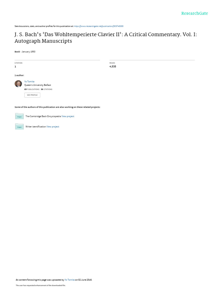 Tomita Wtc2 Cc1 | PDF | The Well Tempered Clavier