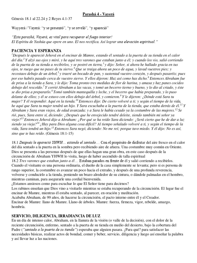 4 Vayerá | PDF | Sarah | Abrahán