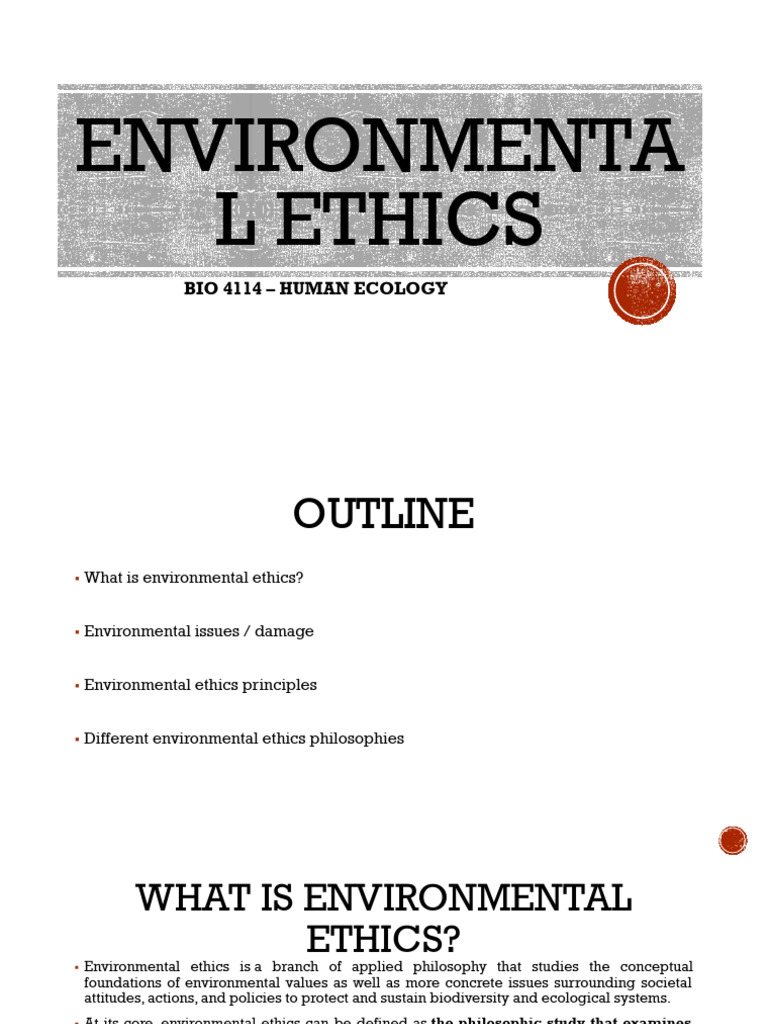 Principles of Environmental Ethics | PDF | Self-Improvement