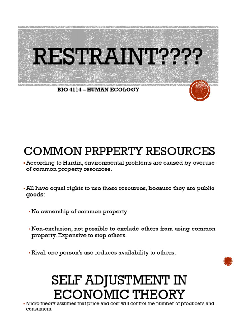 Week 1 Lecture 1b Recognising The Need For Restraint | PDF | Resource ...