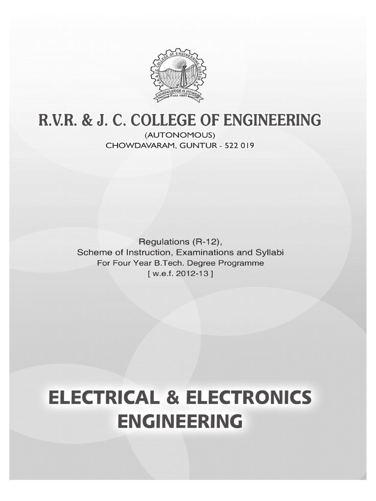 EEE-Autonomous Syllabus | PDF | Electrical Engineering | Engineering