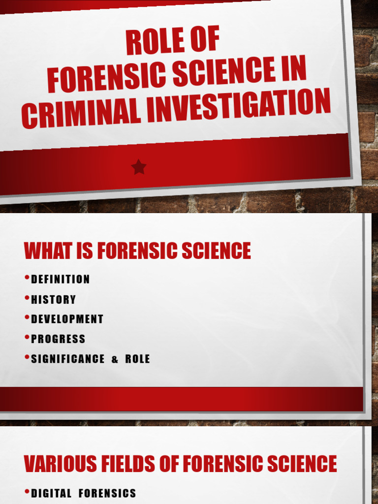 Forensic Science Presentation | PDF | Career & Growth