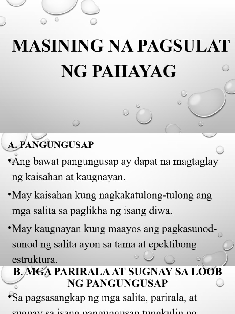2masining Na Pasulat NG Pahayag | PDF