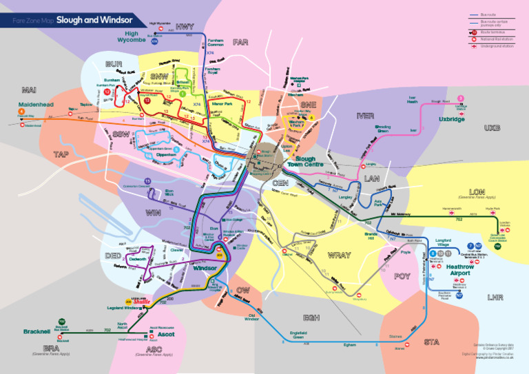 Slough and Windsor Bus Zone Map | PDF