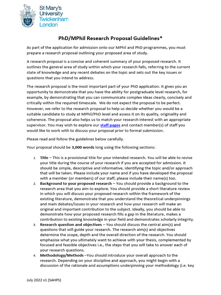 Sahps Guidelines For Writing A PHD Proposal Final | PDF | Methodology ...