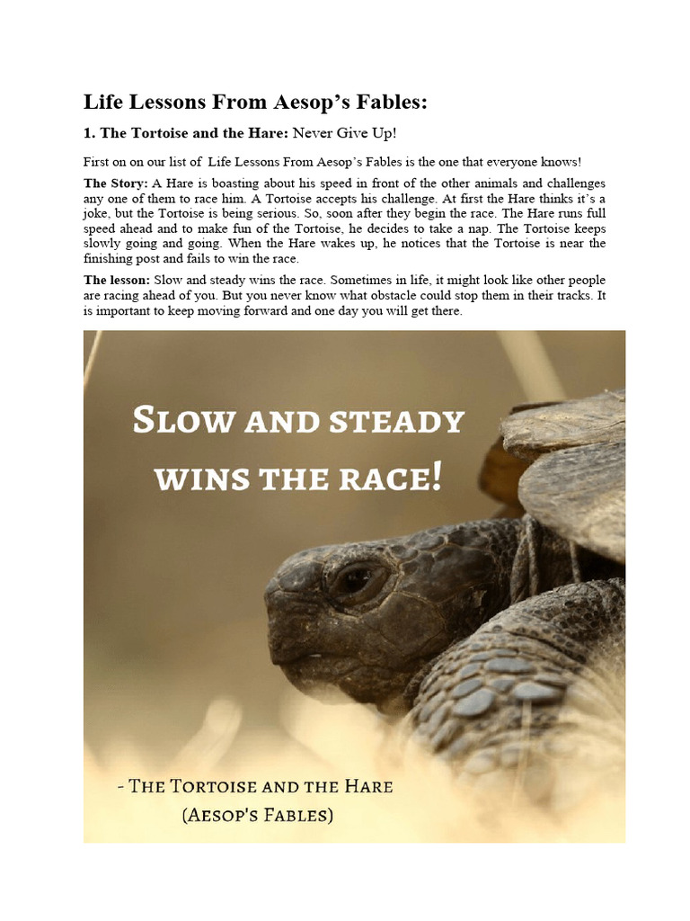 Life Lessons From Aesop Pdf