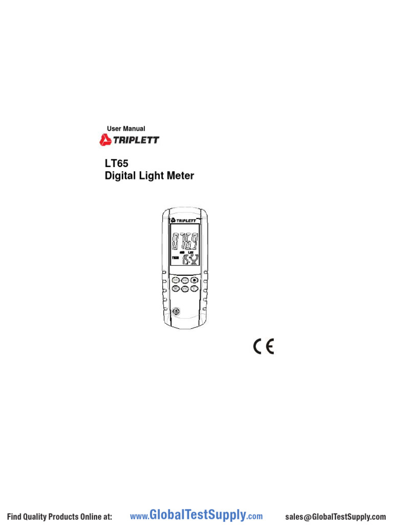 Manual de Especificaciones - Luxómetro LT65 | PDF | Liquid Crystal ...