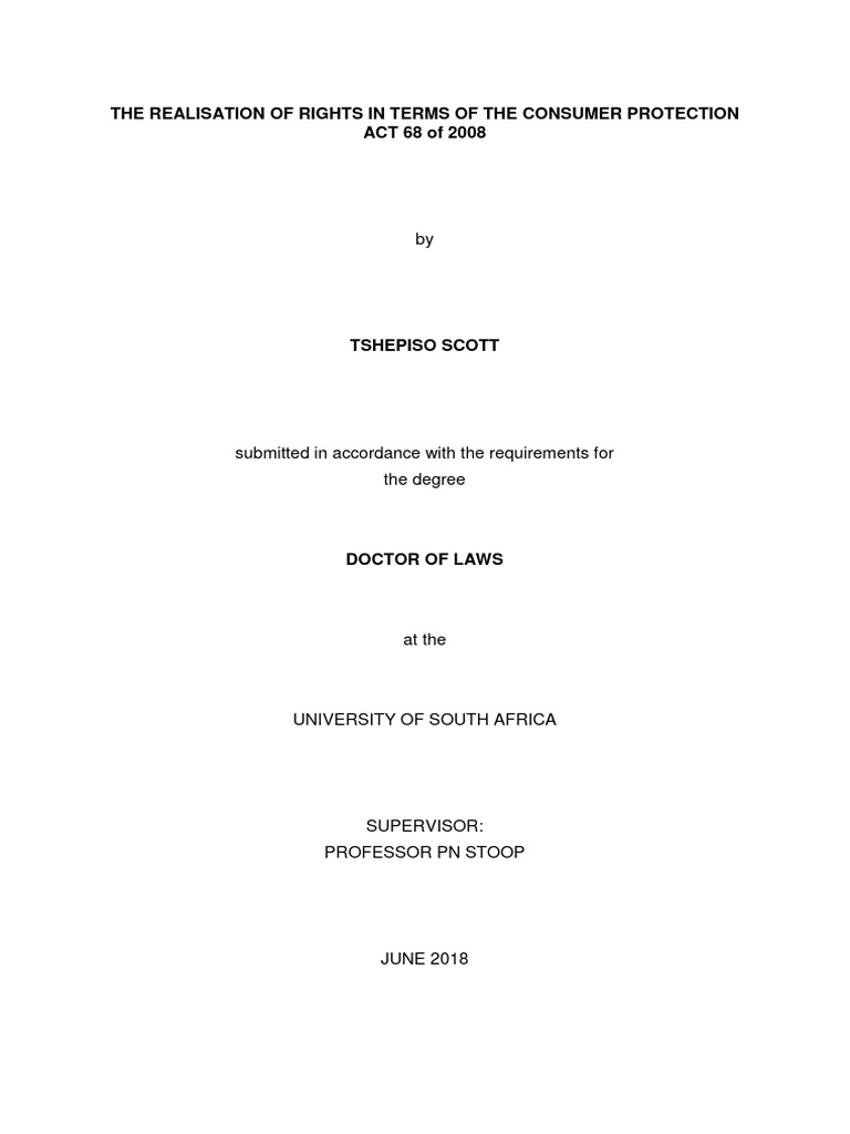 Thesis Scott T | PDF | Consumer Protection | Justice
