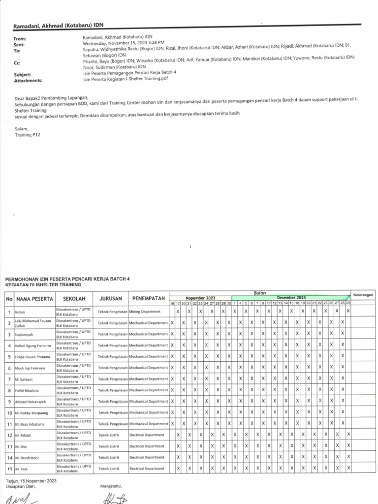 Izin Peserta Kegiatan I Shelter Training Pdf