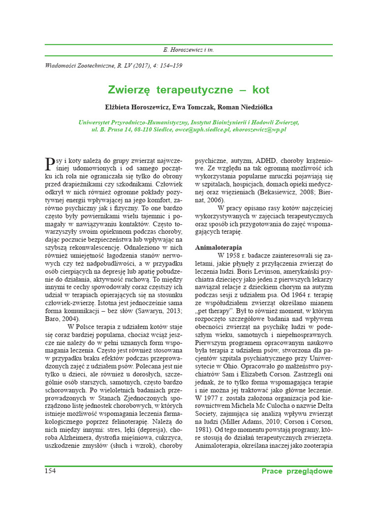 A - Zwierzę Terapeutyczne - Kot | PDF