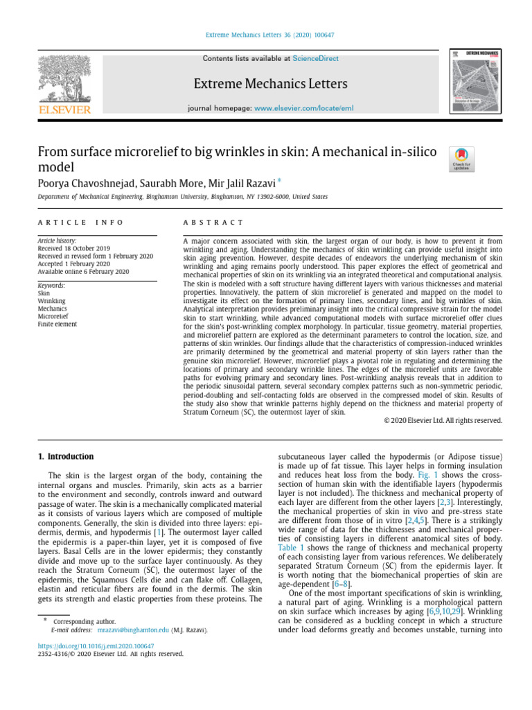From Surface Microrelief To Big Wrinkles in Skin - A Mechanical In ... From Surface Microrelief To Big Wrinkles in Skin - A Mechanical In ...